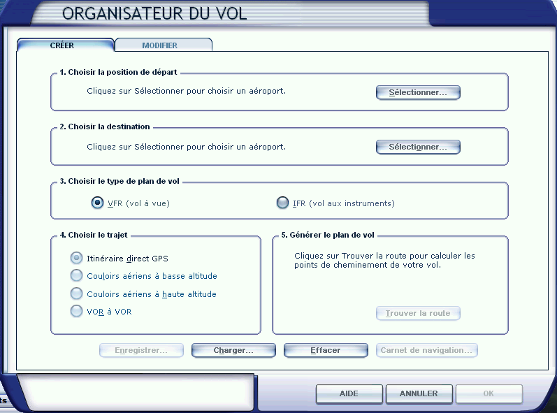 Creer un plan de vol Creer un plan de vol
