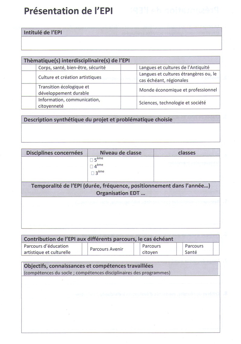Des fiches à remplir pour présenter les EPI ? - Page 2 Des fiches à remplir pour présenter les EPI ? - Page 2