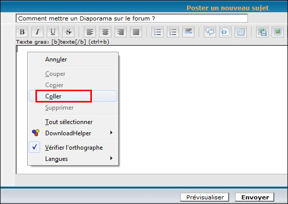Comment mettre un Diaporama sur le forum Comment mettre un Diaporama sur le forum