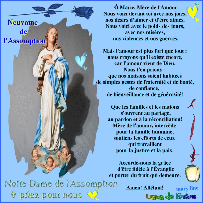Neuvaine De Lassomption De La Vierge Marie Et Prière De Lassomption