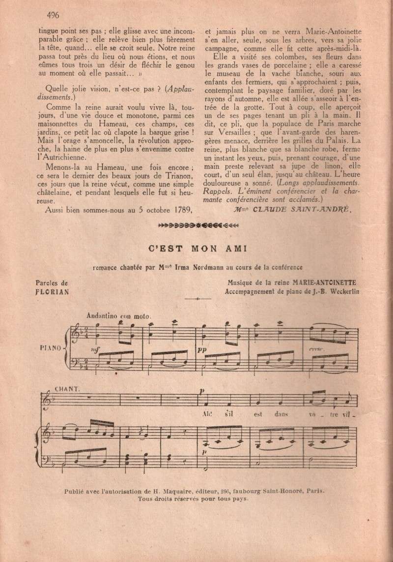Cest Mon Ami Une Mélodie Composée Par Marie Antoinette