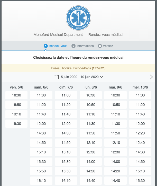 Nouveau logiciel de prise de rendez-vous Nouveau logiciel de prise de rendez-vous