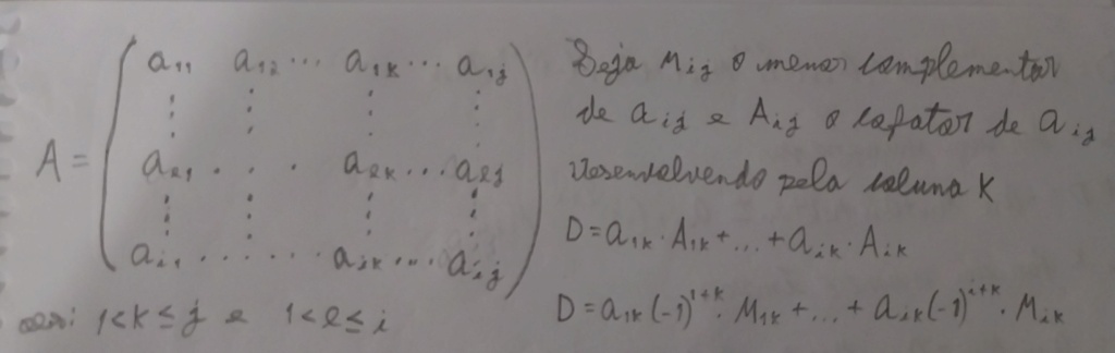 Demonstração Teorema De Laplace Determinantes